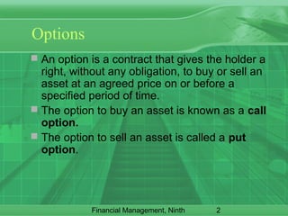 options and their valuation | PPT
