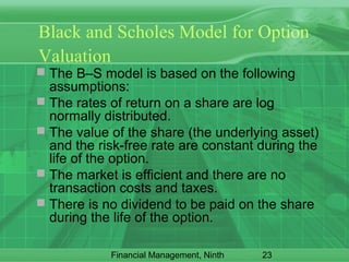 options and their valuation | PPT