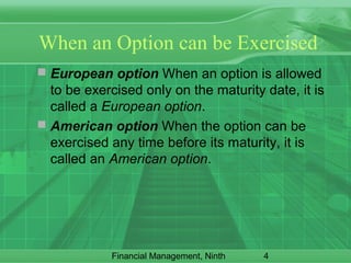 options and their valuation | PPT