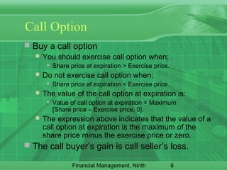 options and their valuation | PPT