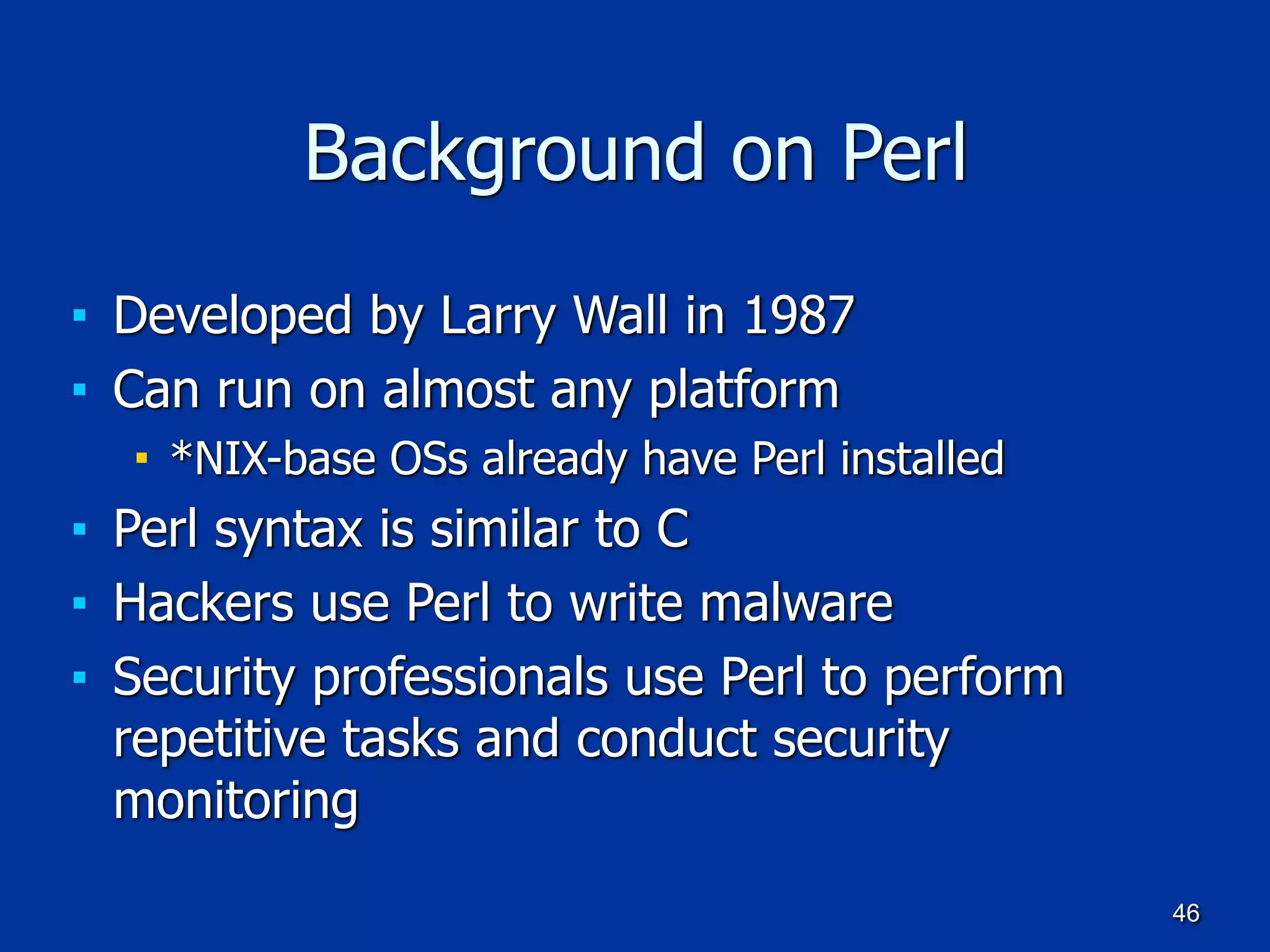 Ch 7: Programming for Security Professionals | PPT
