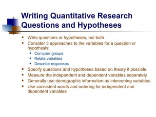 Research Questions and Hypotheses | PPT