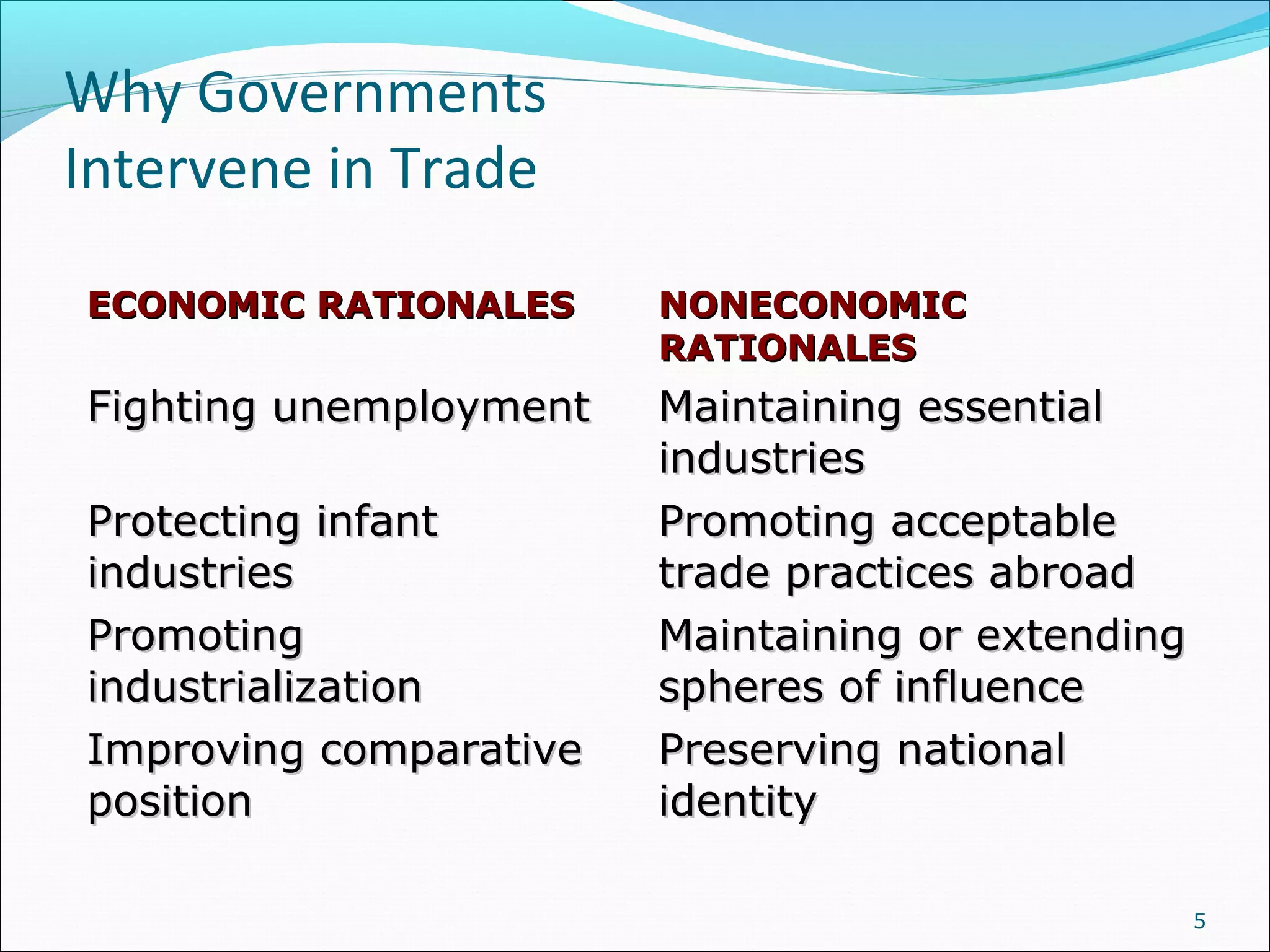 Governmental influence on trade | PPT
