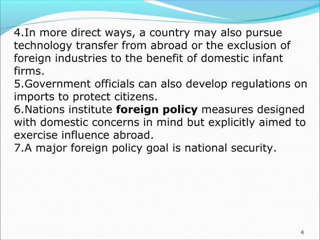 Governmental influence on trade | PPT | Commodities | Economy