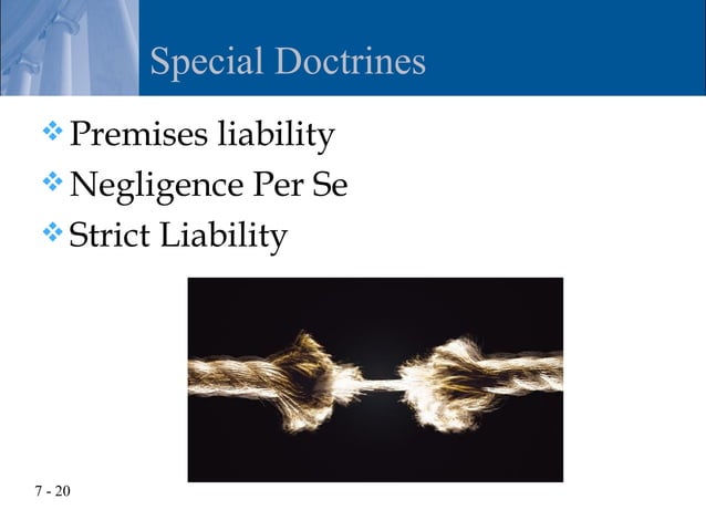 Chapter 7 – Negligence and Strict Liability | PPT