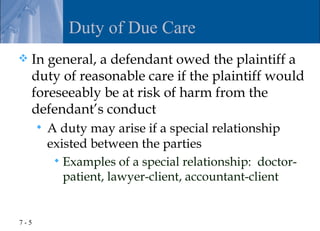 Chapter 7 – Negligence and Strict Liability | PPT