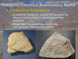 Chemical Sedimentary Rocks Limestone