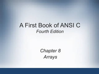 C Array Chapter Summary | PPT