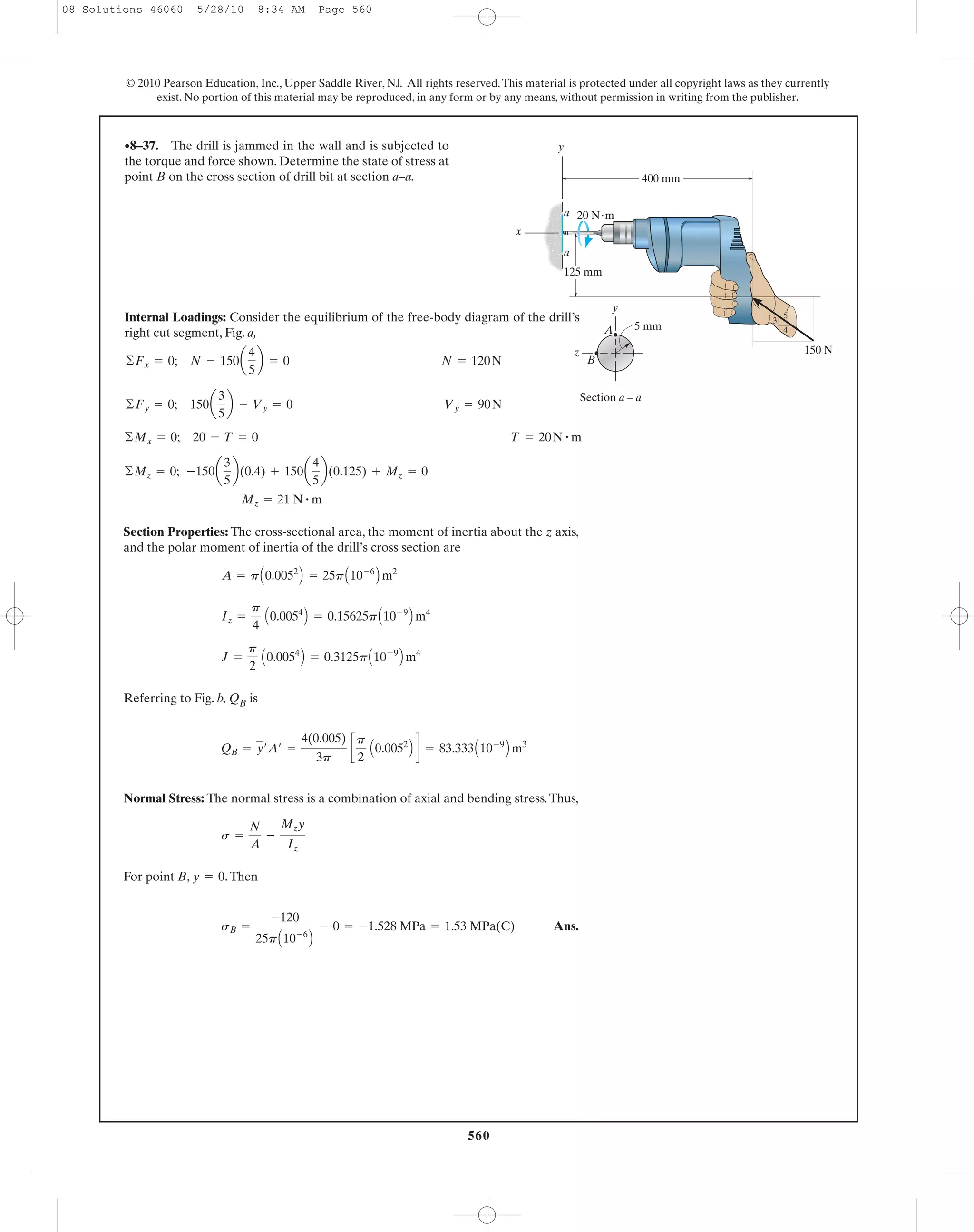 Ch08 10 combined loads & transformations | PDF