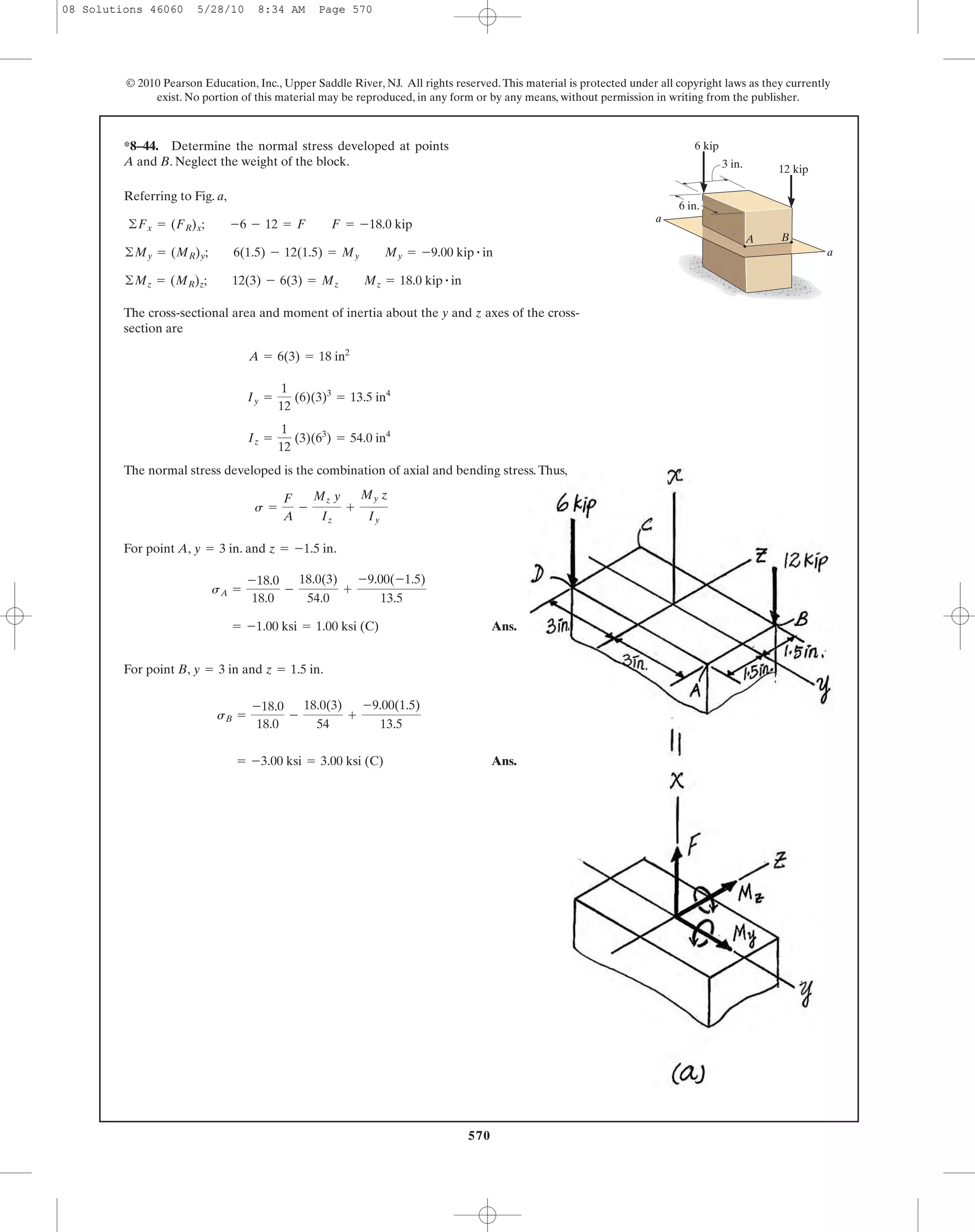 Ch08 10 combined loads & transformations | PDF