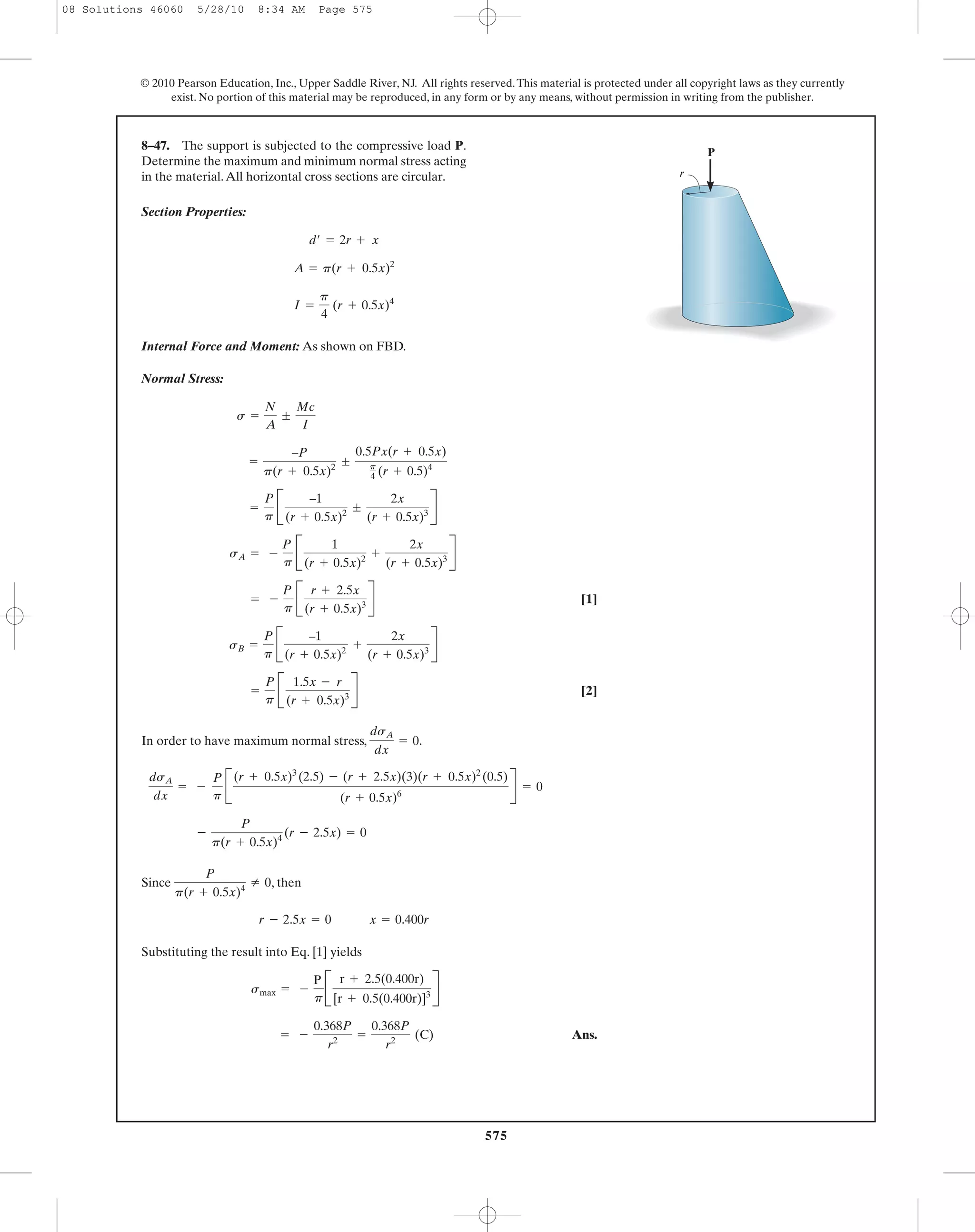 Ch08 10 combined loads transformations | PDF