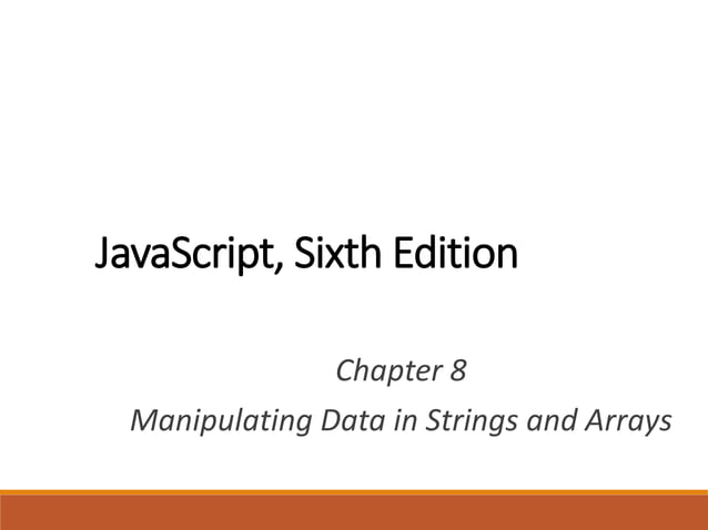 Ch08 Manipulating Data In Strings And Arrays Ppt