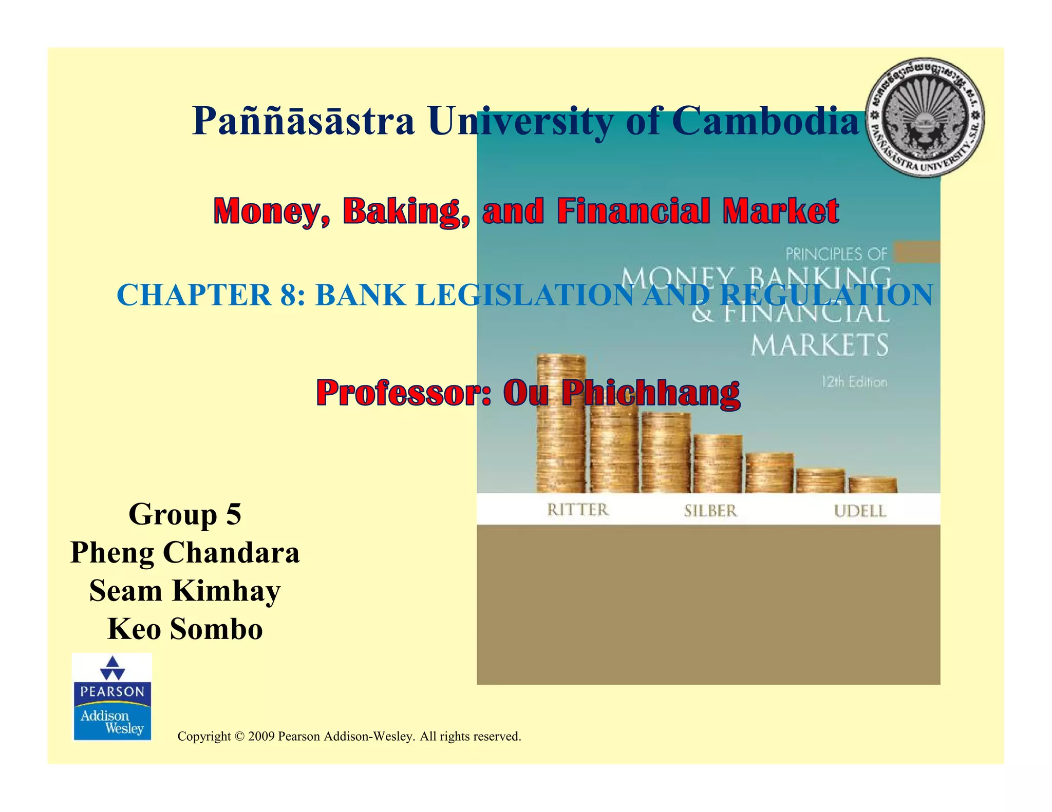 Chapter08: Bank Legislation and Regulation PPT | PDF