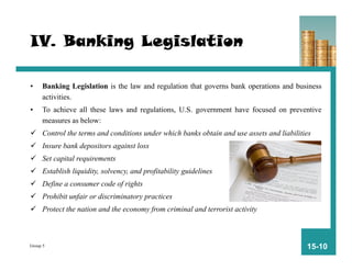 Chapter08: Bank Legislation and Regulation PPT | PDF