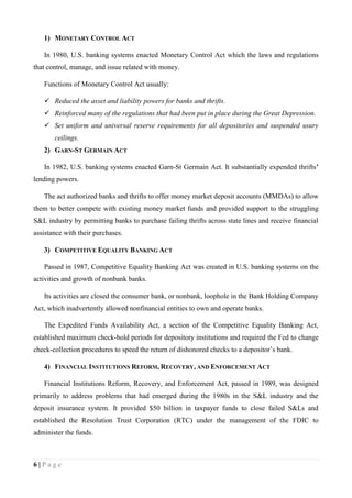 Chapter08: Bank Legislation and Regulation Report | PDF