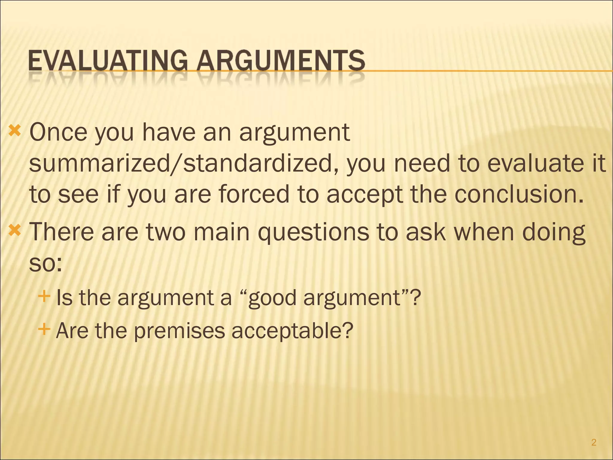 evaluating arguments | PDF