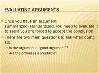 Ch08 evaluating arguments | PPT