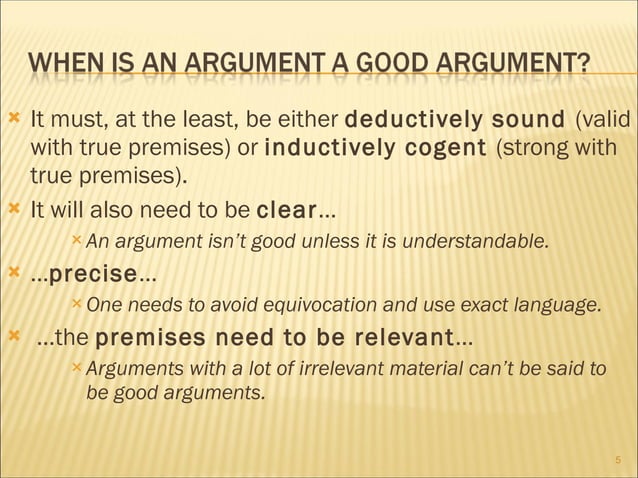Ch08 evaluating arguments | PPT