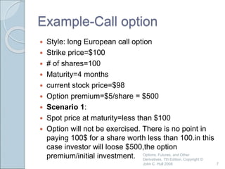 Ch08 :Mechanics of options Market of Financial derivatives @ | PPT