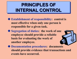 Internal control over cash and peety cash | PPT