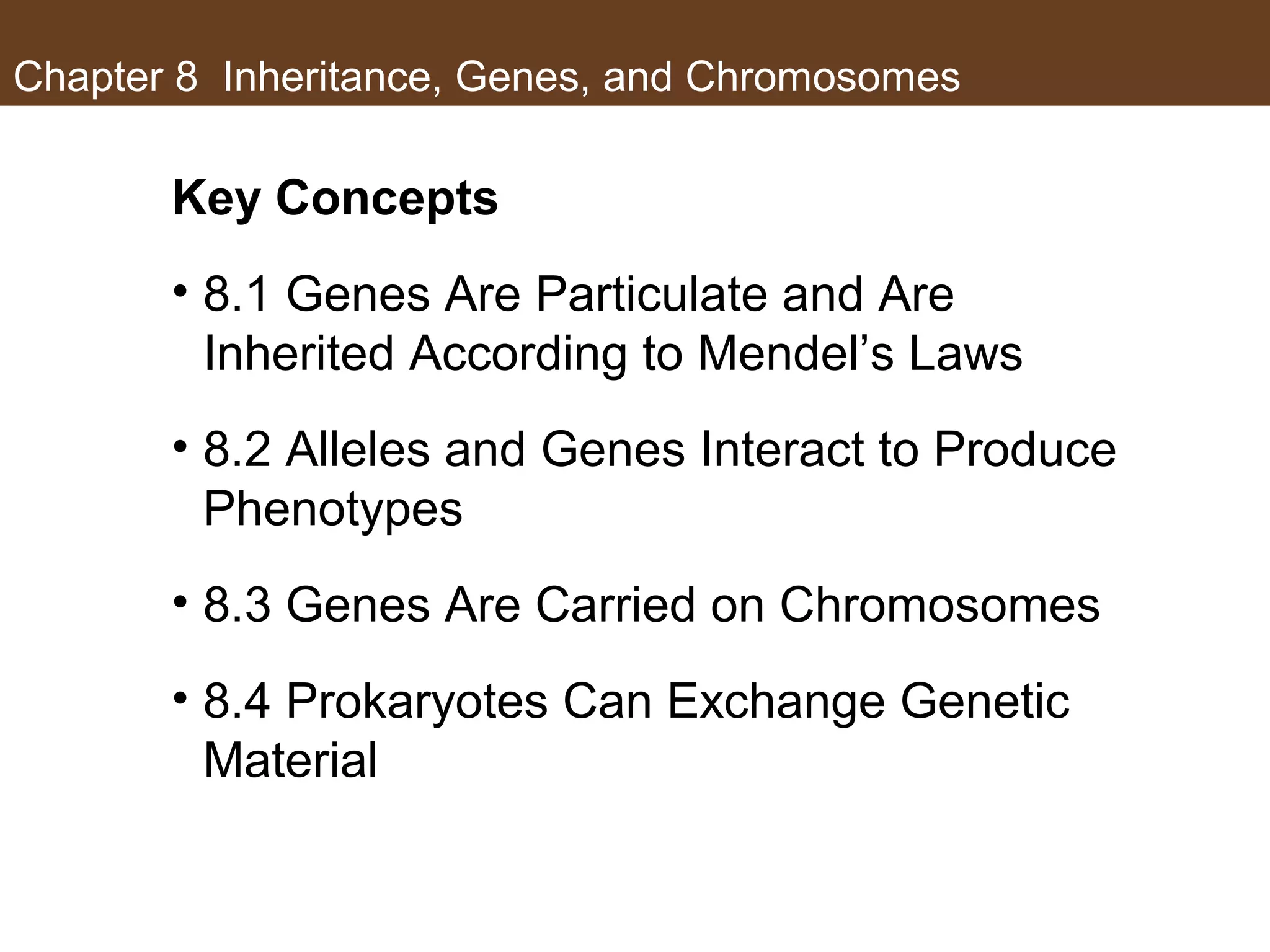 Ch08 lecture inheritance, genes, and chromosomes | PPT