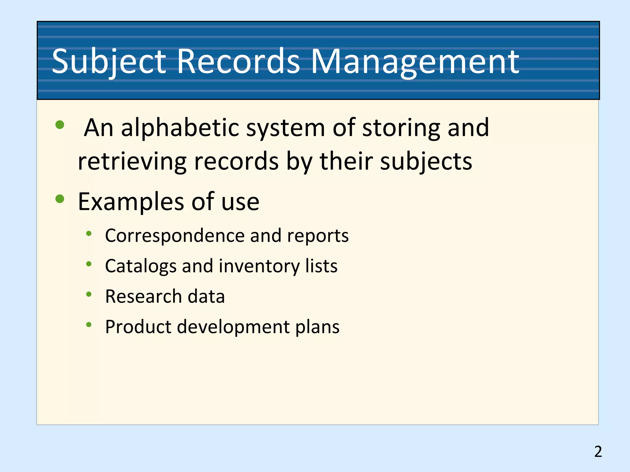 Ch08 records management | PPT
