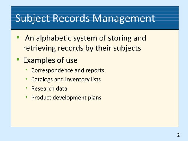 Ch08 records management | PPT | Databases | Computer Software and Applications