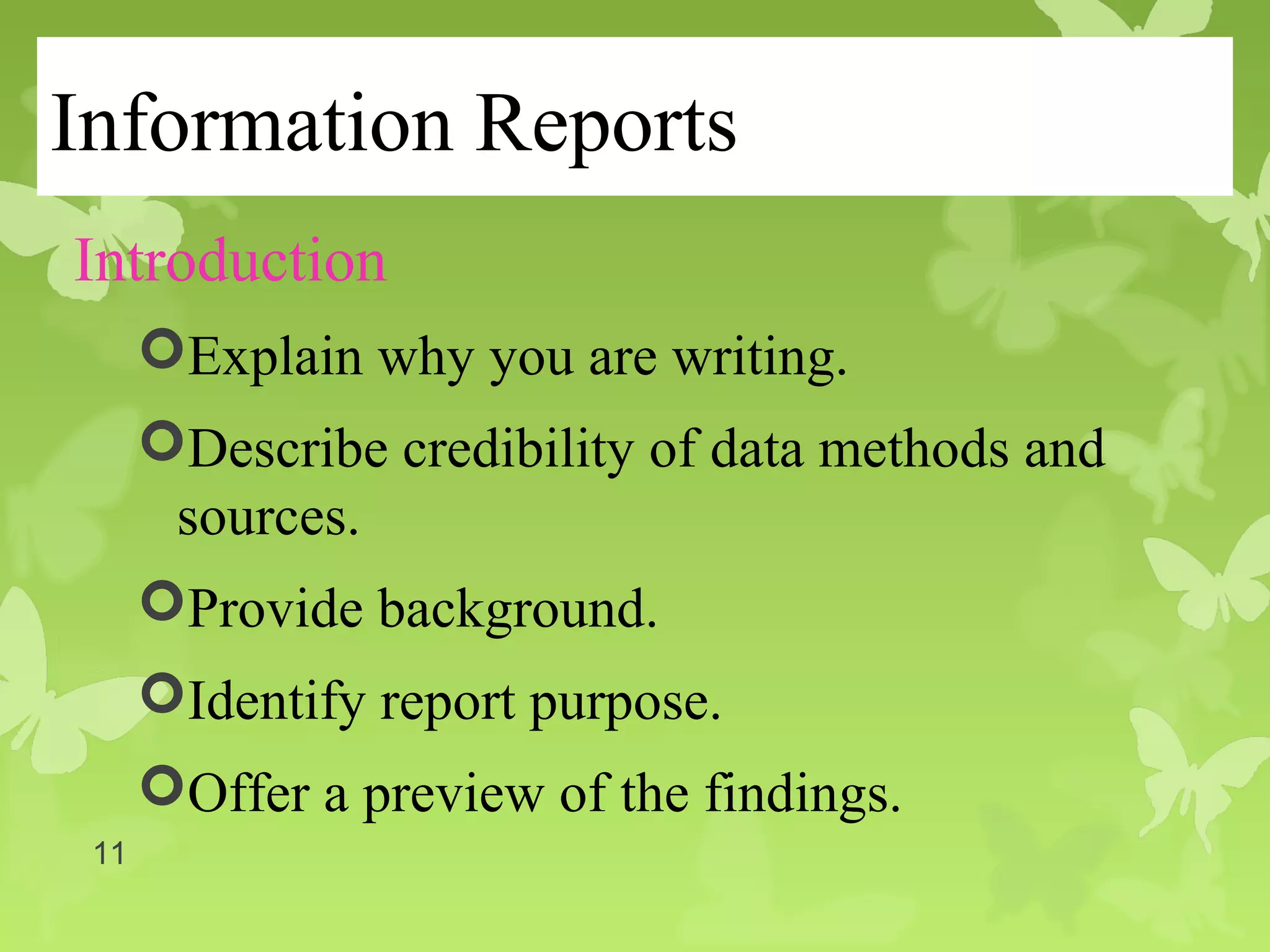 Informal Reports - Progress Report - Information Reports - Feasibility ...