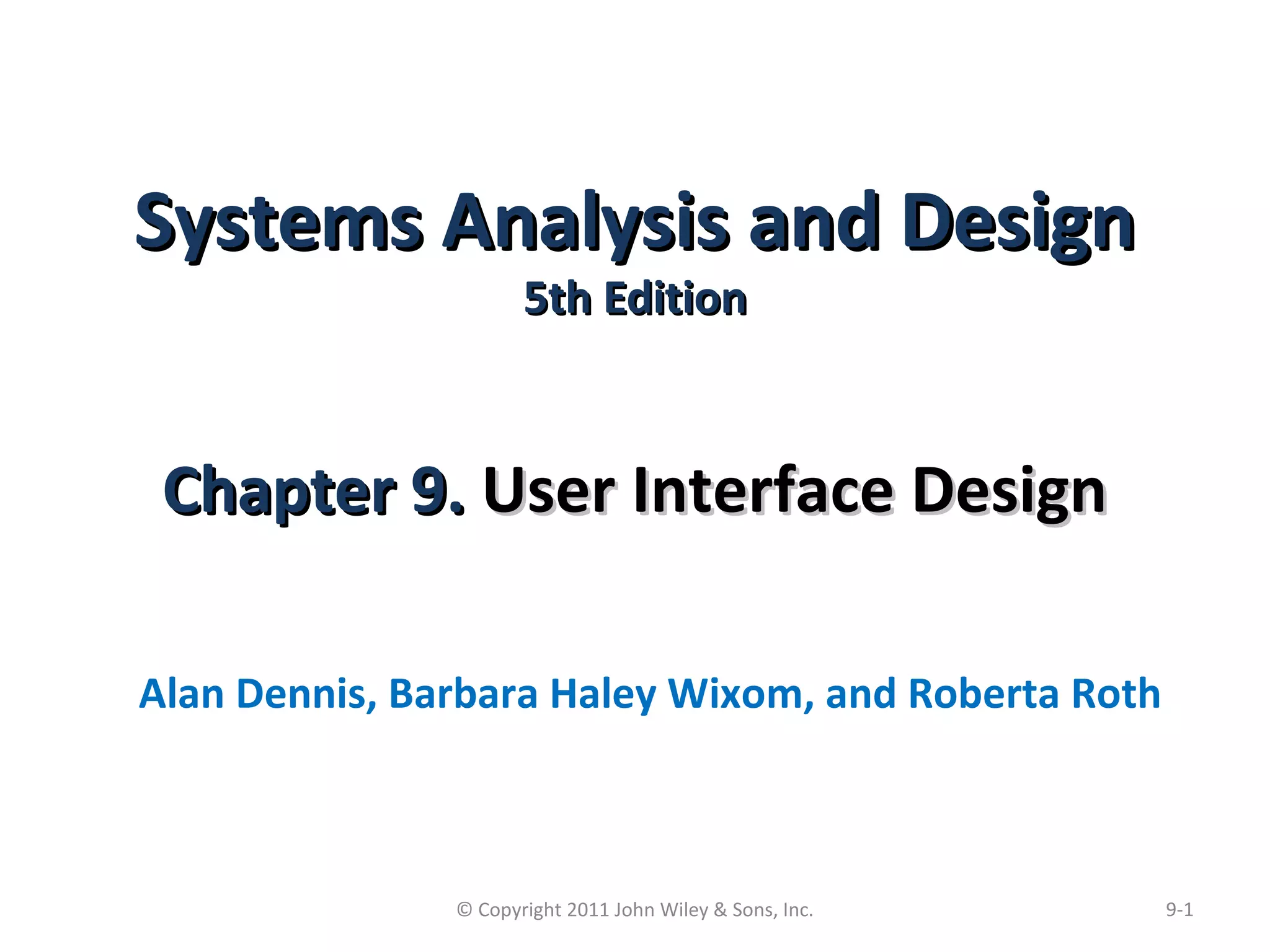 Ch09-User Interface Design | PPT