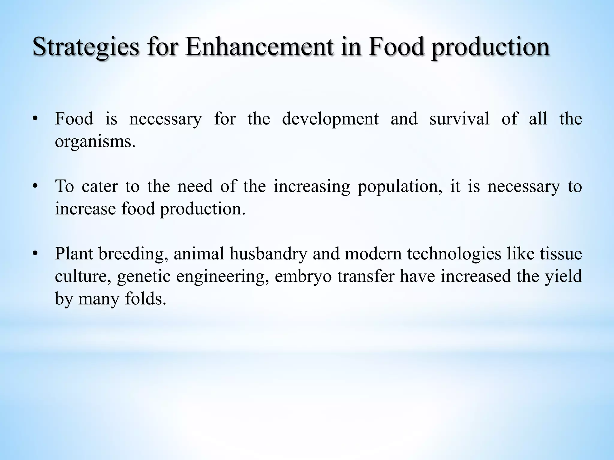 Ch 09 - Strategies for enhancement in food production || Class 12 || | PPTX