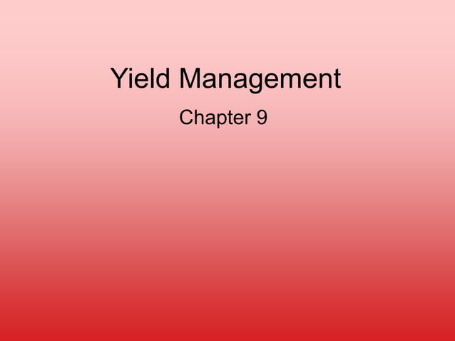 yield management | PPT