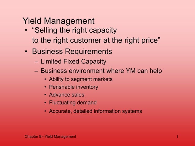yield management | PPT | Free Download