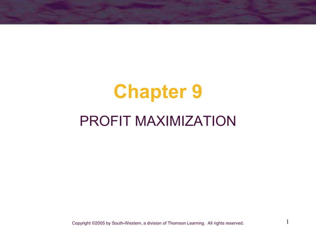 ch09. PROFIT MAXIMIZATION.ppt