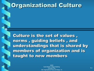 organizational culture and ethical values | PPT