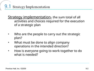 CHAPTER 9 Strategy Implementation: Organizing for Action | PPT