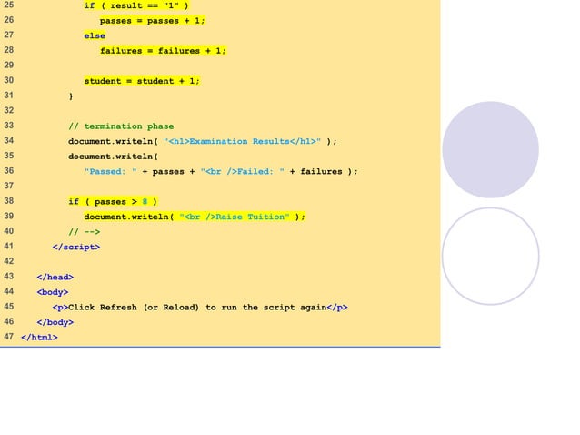 JavaScript Control Statements I | PPT | Web Development | Internet