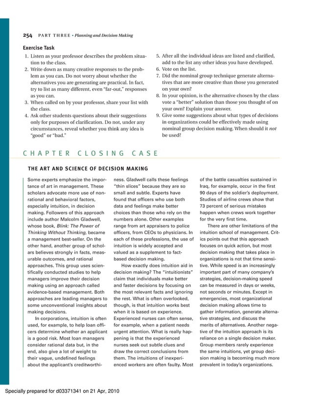 Ch09 managing decision making and problem solving | PDF