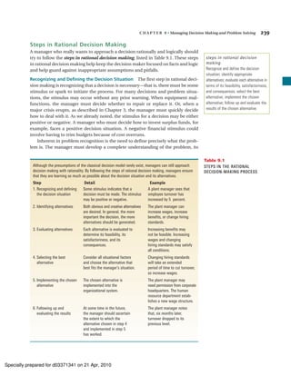 Ch09 managing decision making and problem solving | PDF