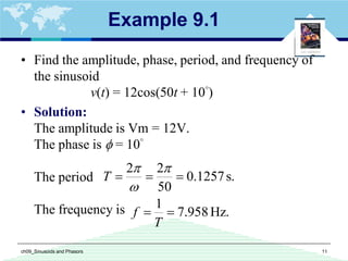 ch09 Sinusoids and Phasors.pdf Sinusoids | PDF