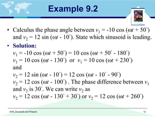 ch09 Sinusoids and Phasors.pdf Sinusoids | PDF