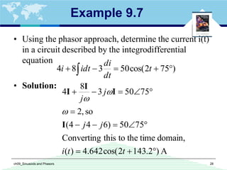 ch09 Sinusoids and Phasors.pdf Sinusoids | PDF