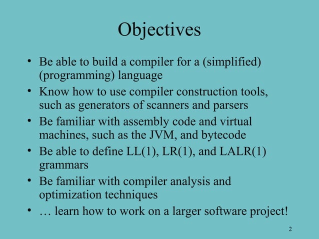 Compiler Construction | PPT | Programming Languages | Computing