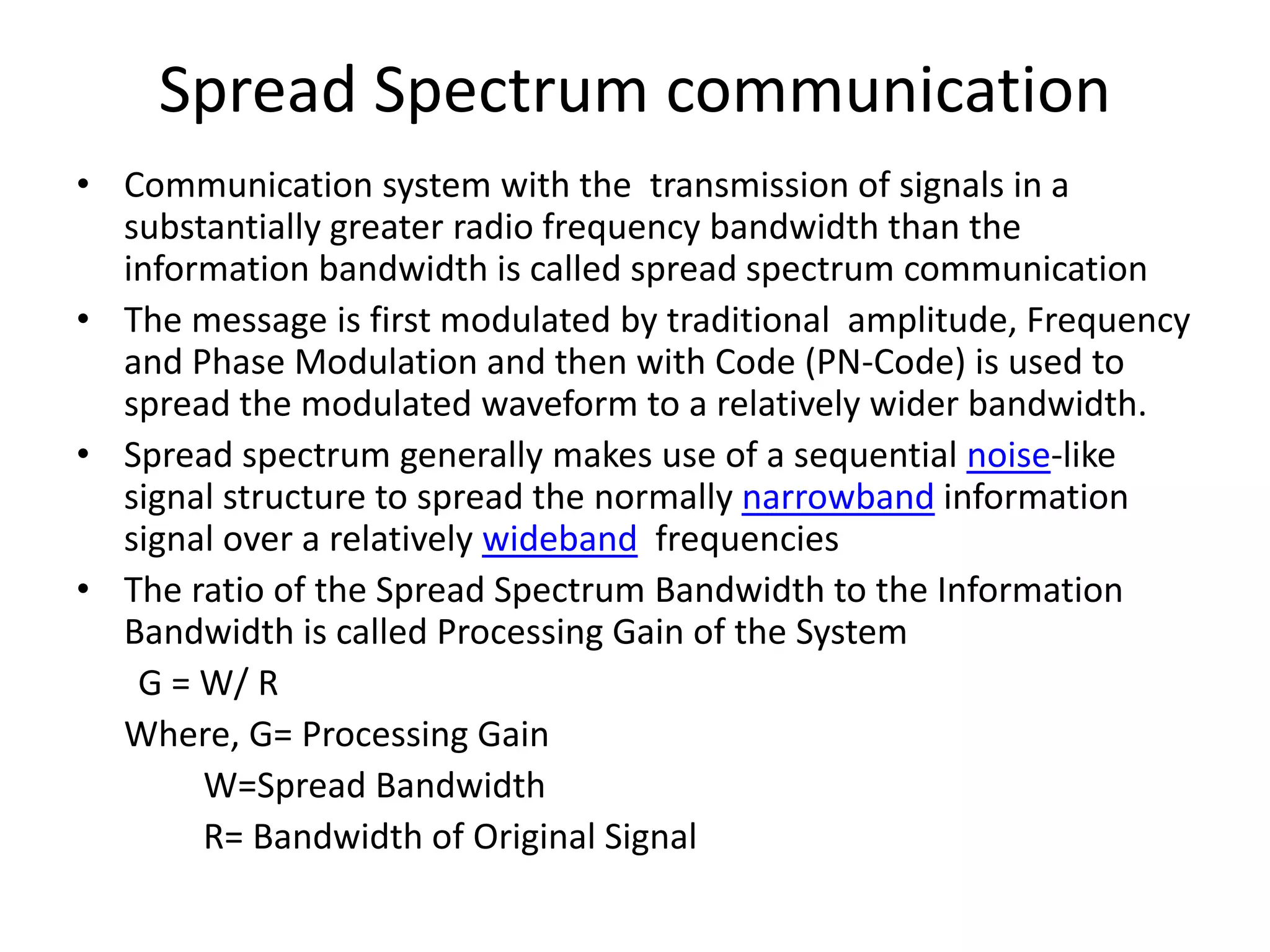 Introduction to spred spectrum and CDMA | PPTX