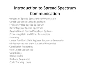 Introduction to spred spectrum and CDMA | PPT
