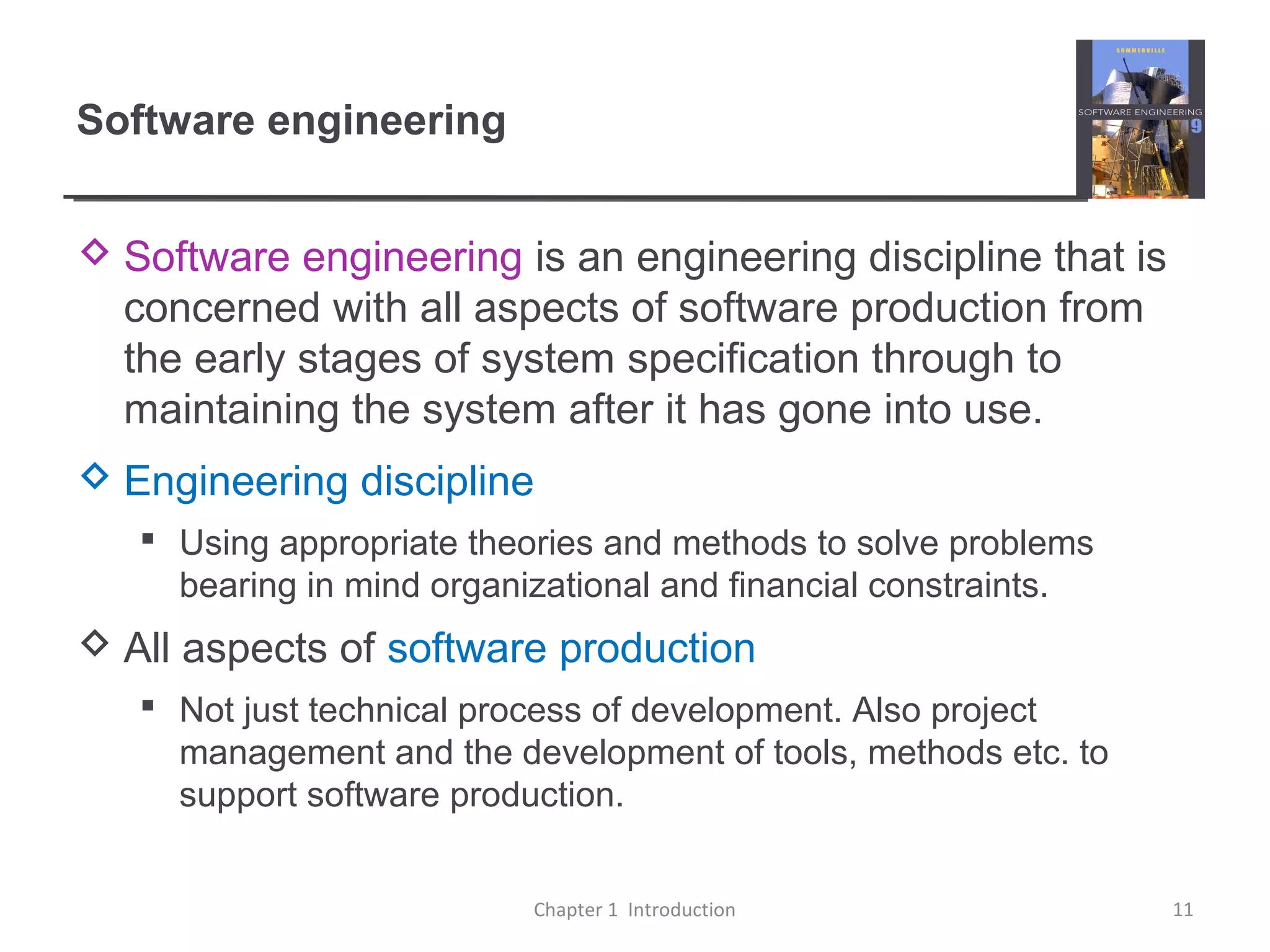 Ian Sommerville, Software Engineering, 9th Edition Ch1 | PPT
