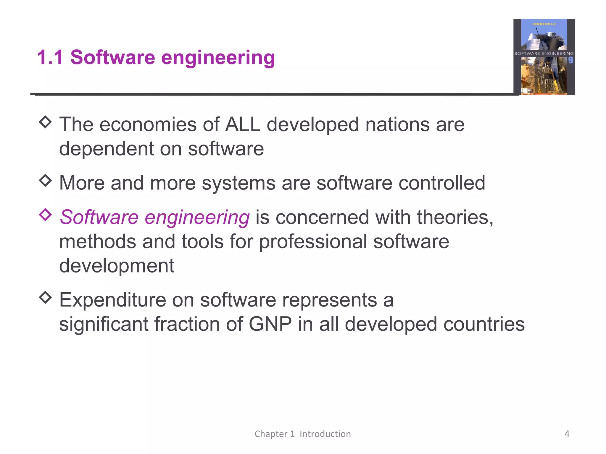 Ian Sommerville, Software Engineering, 9th Edition Ch1 | PPT