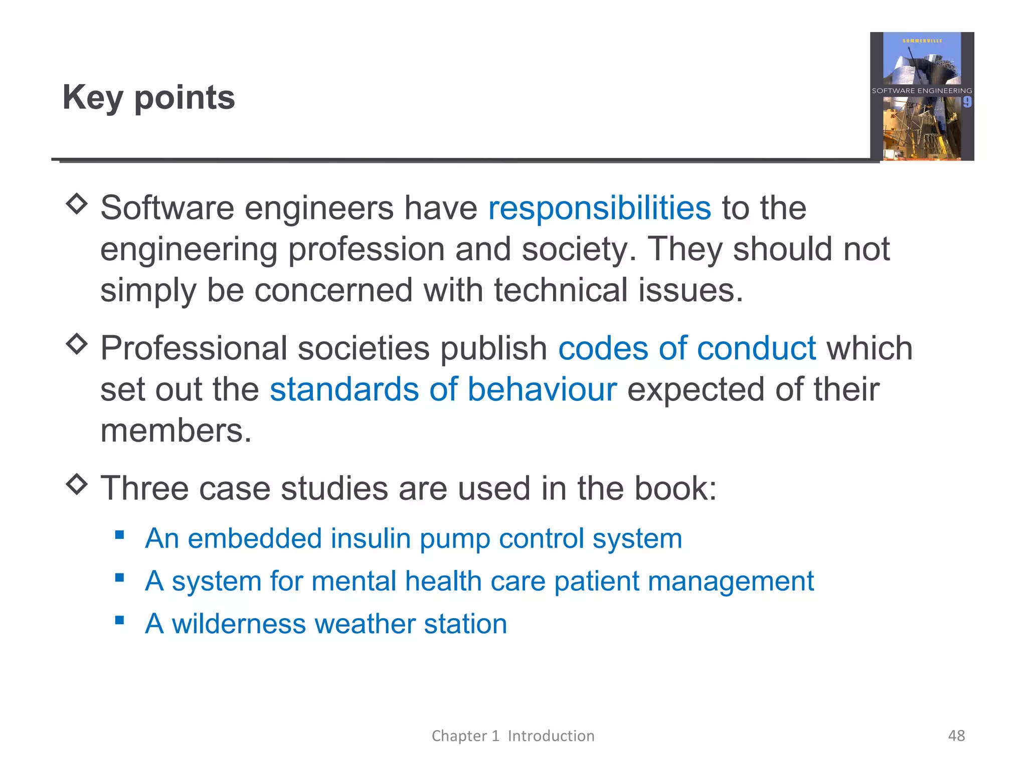 Ian Sommerville, Software Engineering, 9th Edition Ch1 | PPT