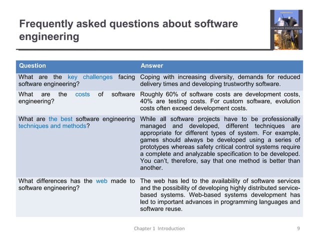 Ian Sommerville, Software Engineering, 9th Edition Ch1 | PPT ...