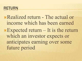 Introduction to Investment - SAPM | PPTX