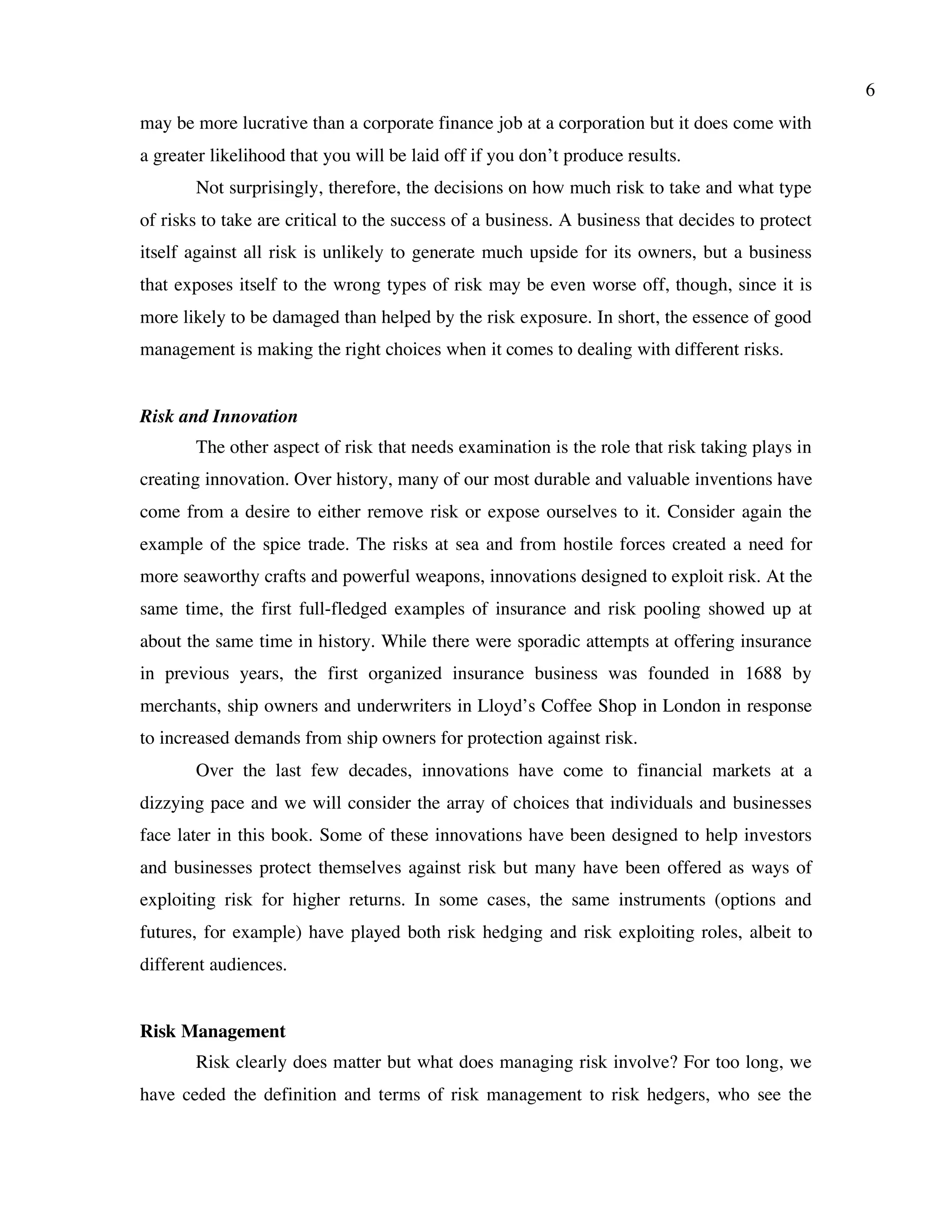 Damodaran Risk Management Ch1 | PDF
